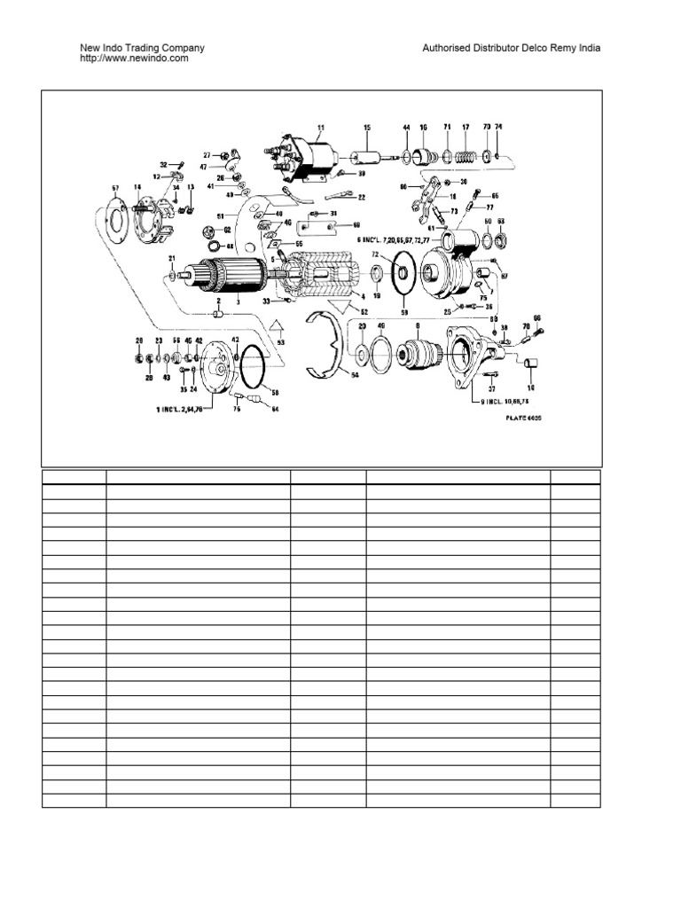 Delco Remy Model 10478830 Parts List | PDF | Screw | Electrical Engineering