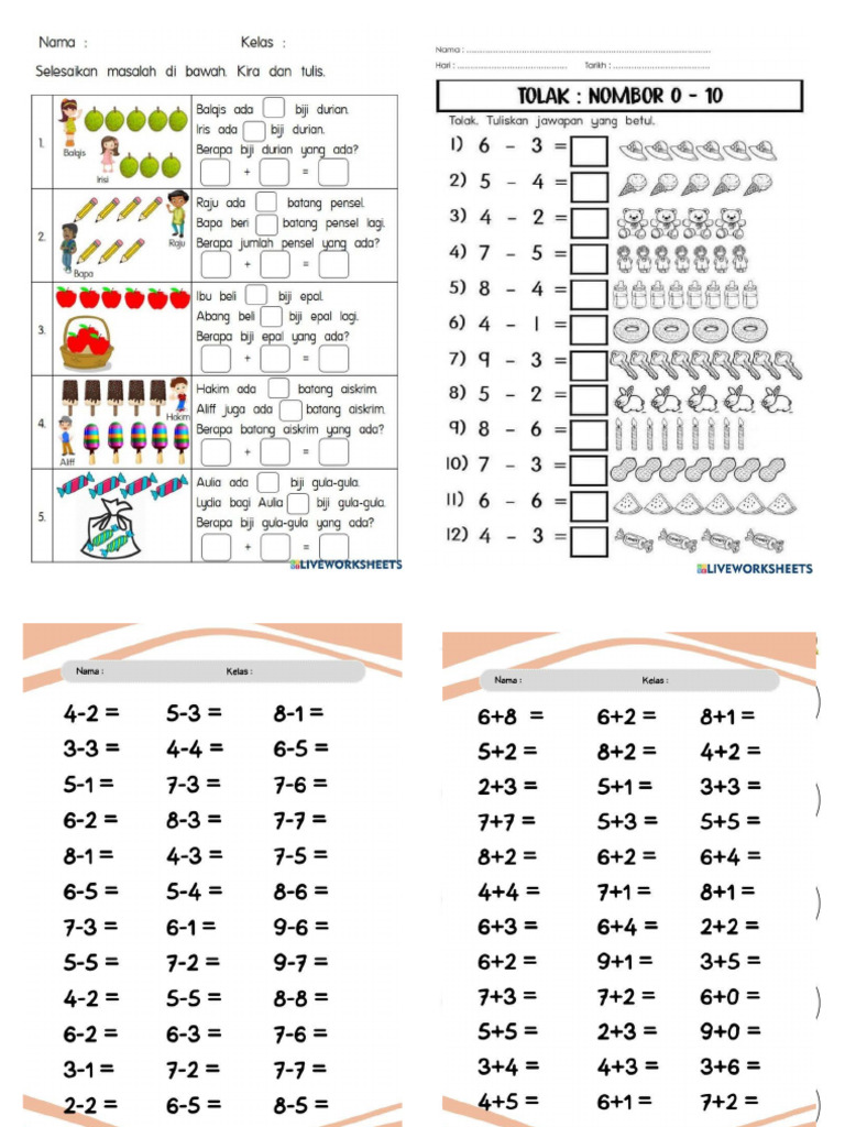 Latihan Matematik Pra Sekolah | PDF