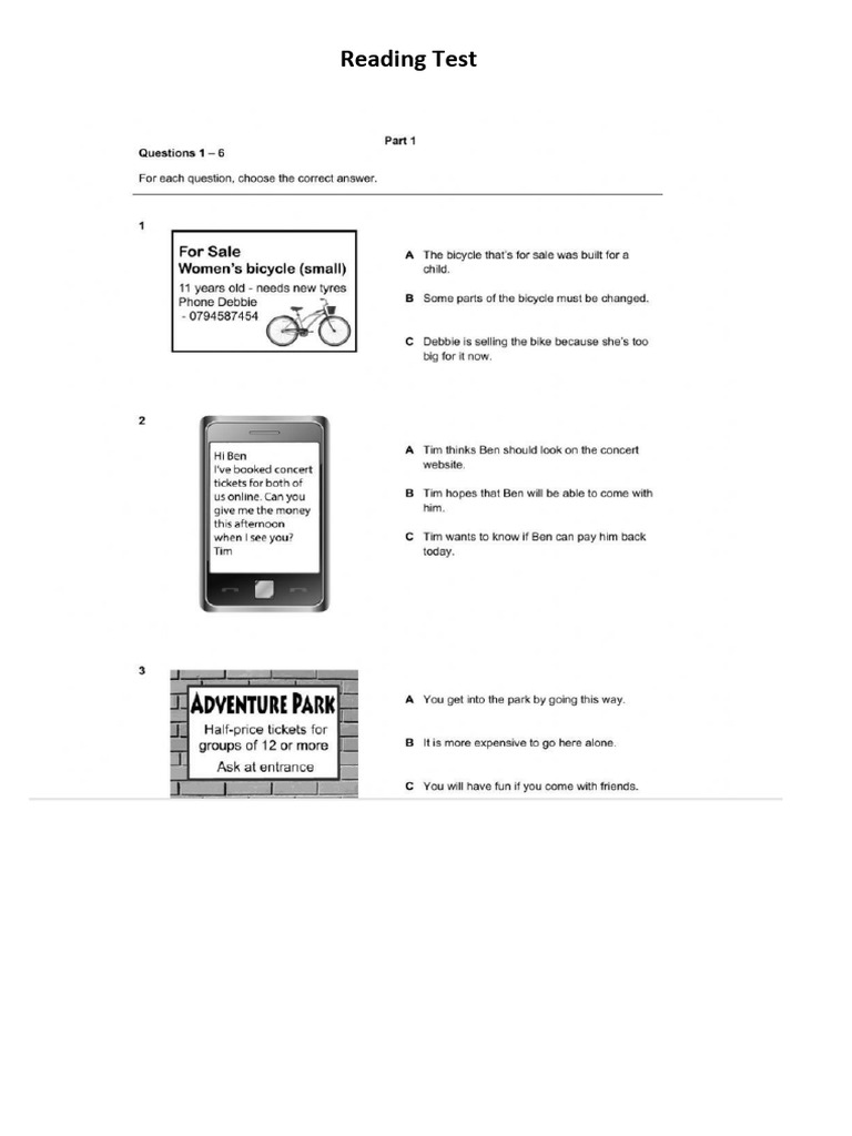 Reading Comprehension Test | PDF