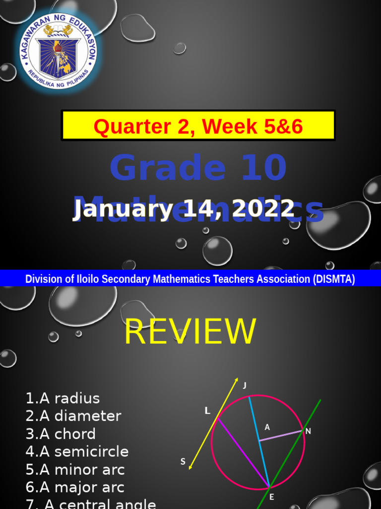 MATH G10 Q2_W5_W6 | PDF | Angle | Circle