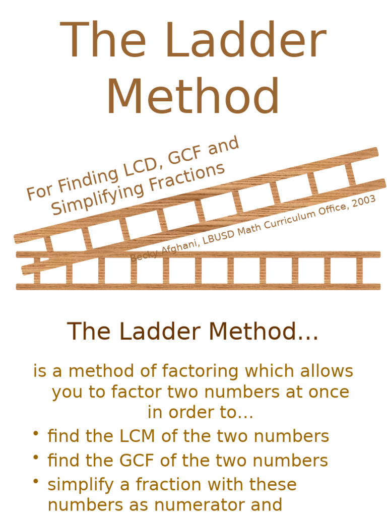 Ladder for GCF LCM Simp Frac | PDF | Discrete Mathematics ...