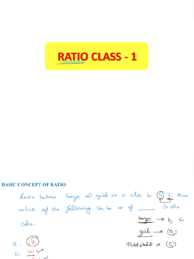 Arithmetic 1 Ratio Class 1 With Anno | PDF