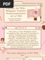 RA 7836 Report | PDF | Teachers | Profession