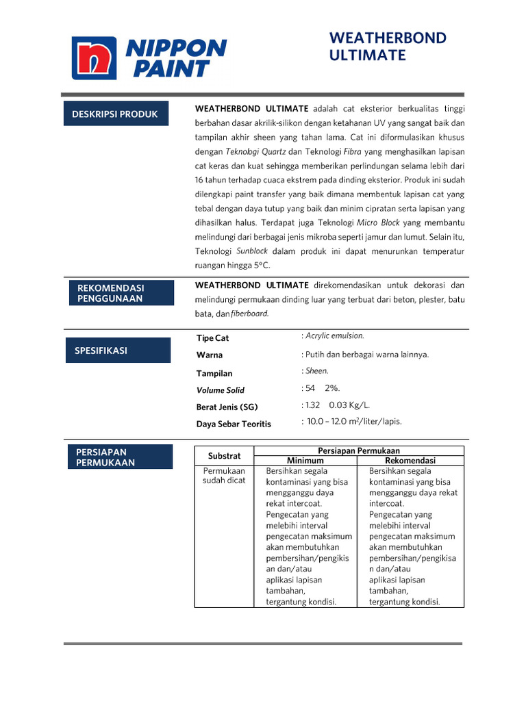 Weatherbond Ultimate 24 Mei 2024 | PDF