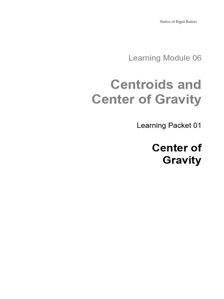 Topic 1 - Center of Gravity (Centroids) | PDF | Beam (Structure) | Geometry