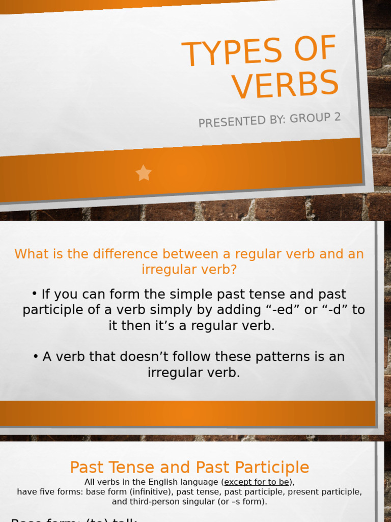 Types of Verb | PDF | Verb | Grammatical Tense