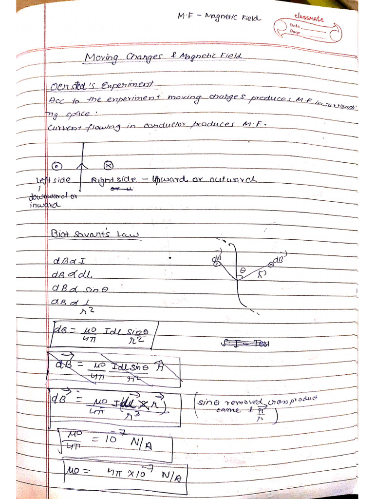 Moving Charge Short Notess | PDF