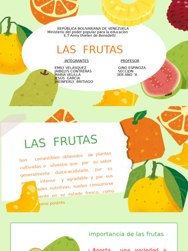 Las Frutas | PDF | Fruta | Vitamina