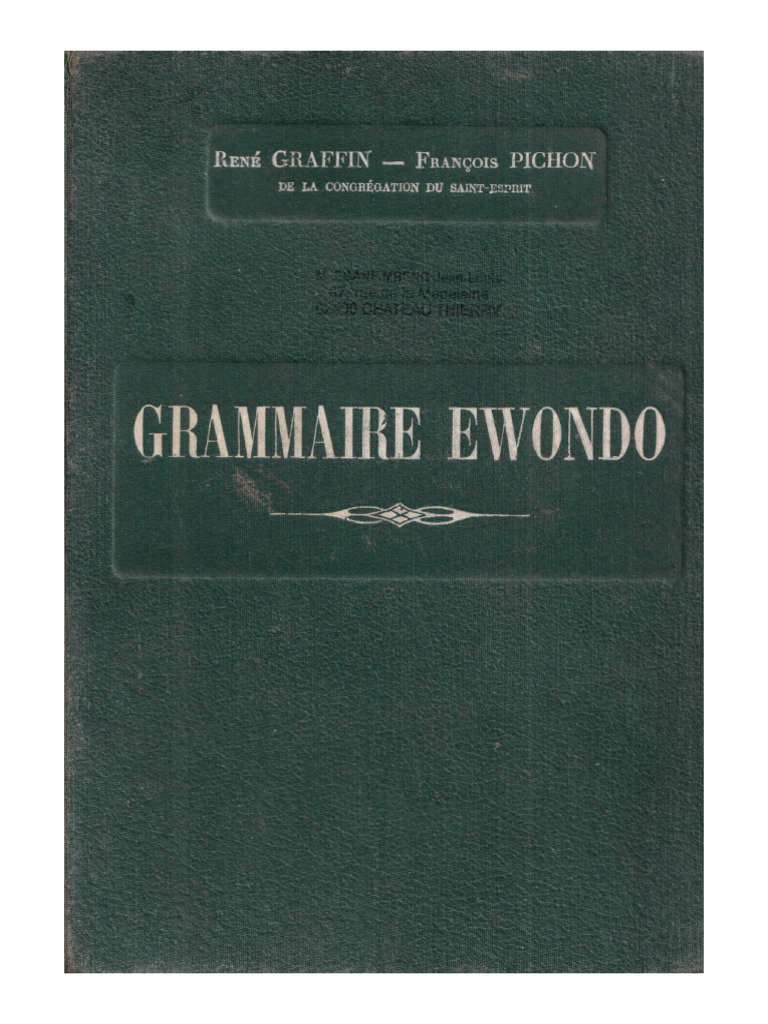 Grammaire Ewondo 1930 | PDF