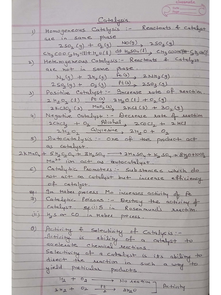 Catalysis Notes | PDF