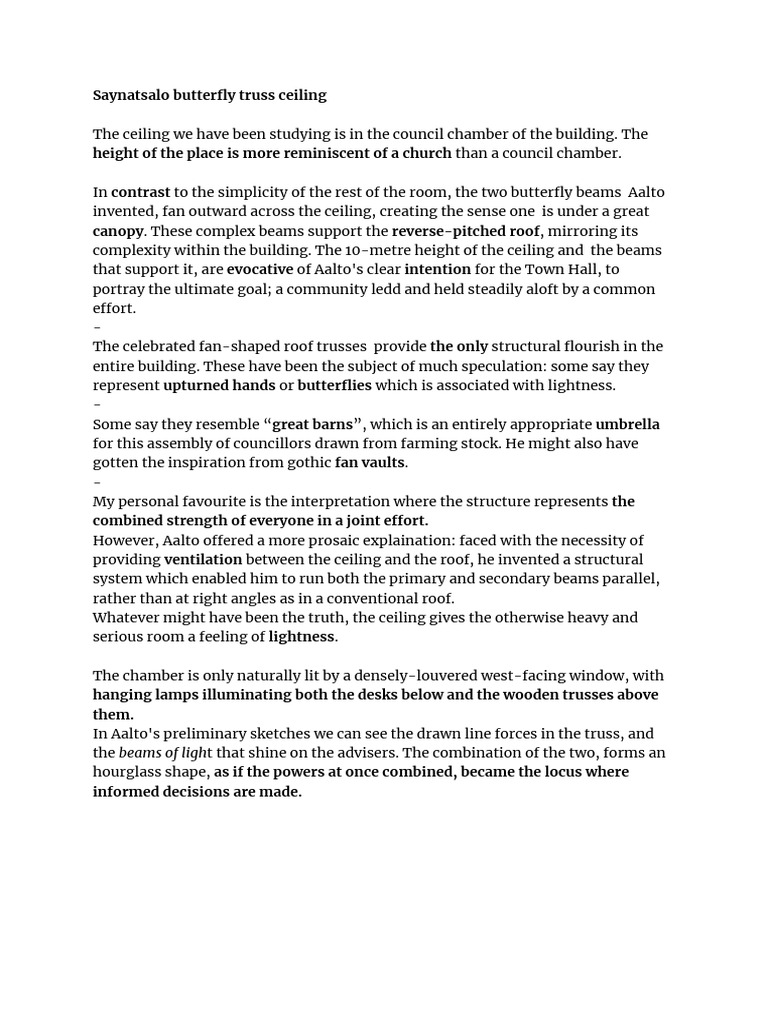 Saynatsalo Butterfly Truss Ceiling | PDF