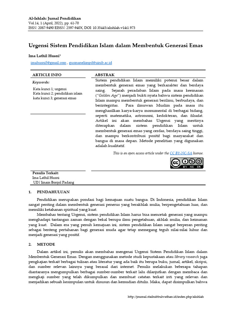 Jurnal Dasar-dasar Kependidikan_Urgensi Sistem Pen_241203_154701 | PDF
