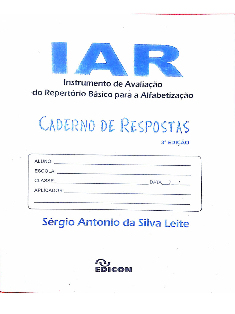 IAR Caderno de Respostas | PDF