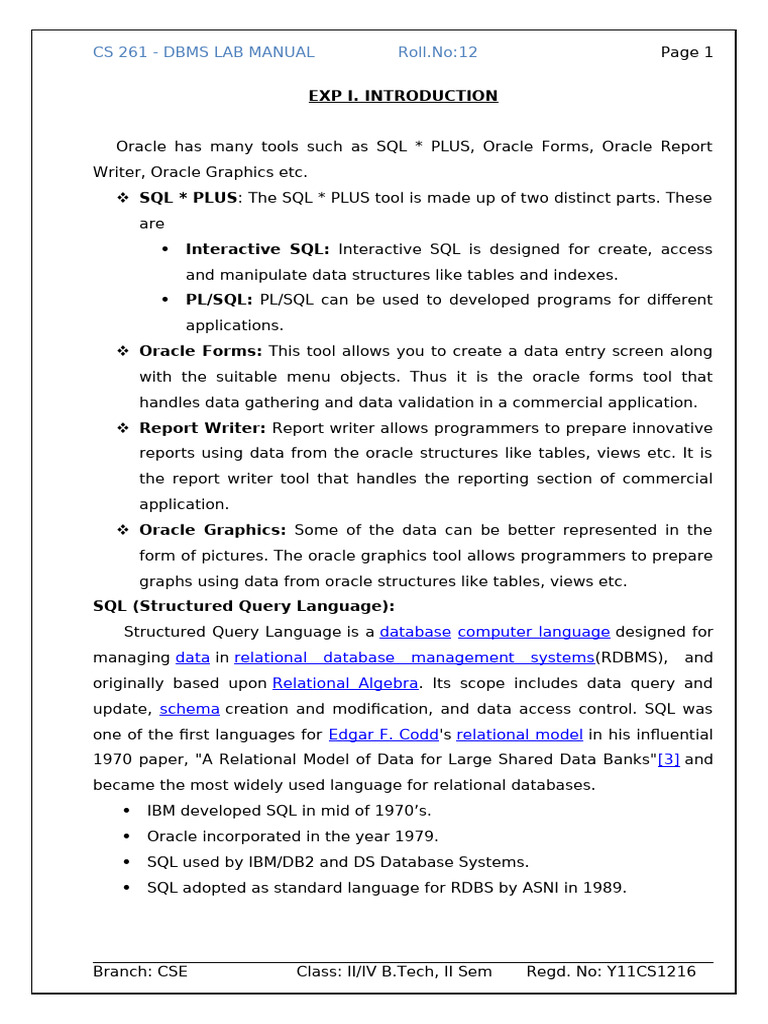 SQL Labmanual 2012-13 It | PDF | Relational Database | Sql