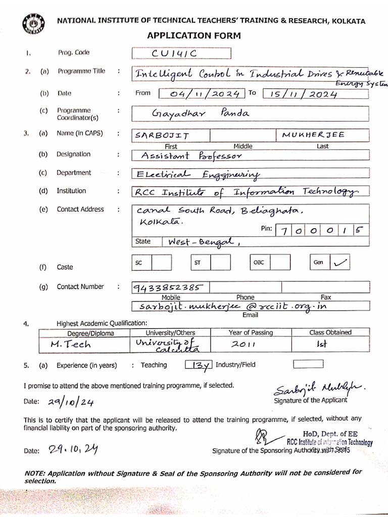 CU 141C - Sarbojit Mukherjee | PDF