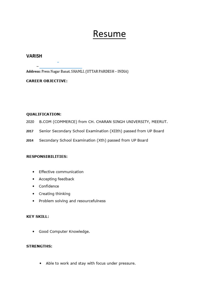 Varish Resume | PDF