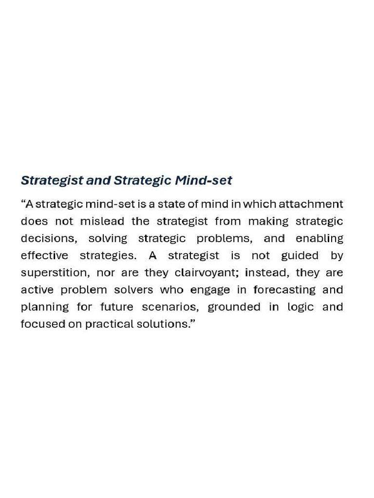 Strategy and Strategic Mindset | PDF