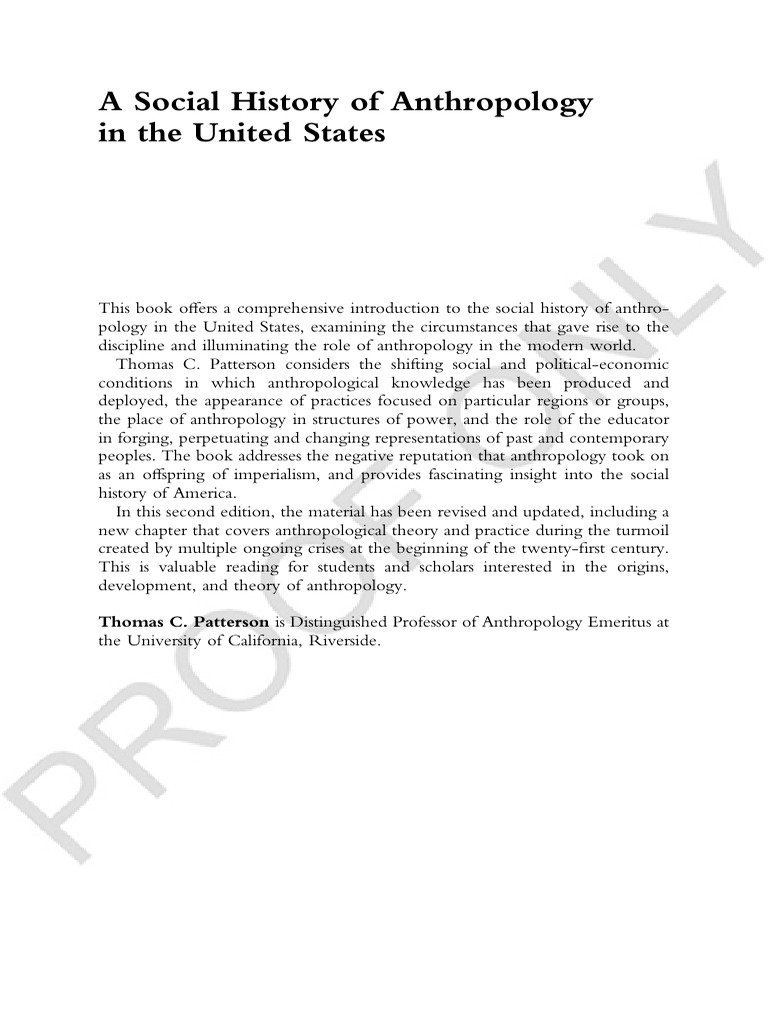 A Social History of Anthropology in The | PDF | Anthropology | Thomas ...