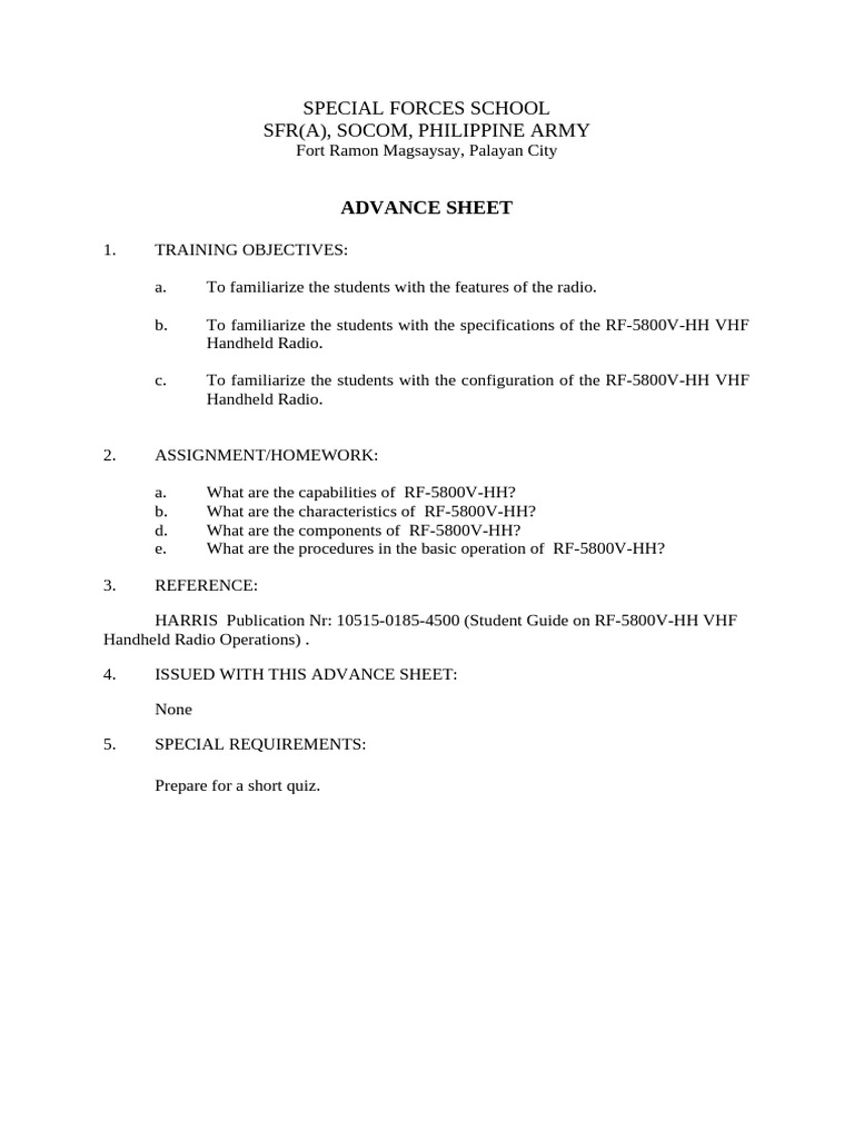 C 5800V HH Advance Sheet | PDF