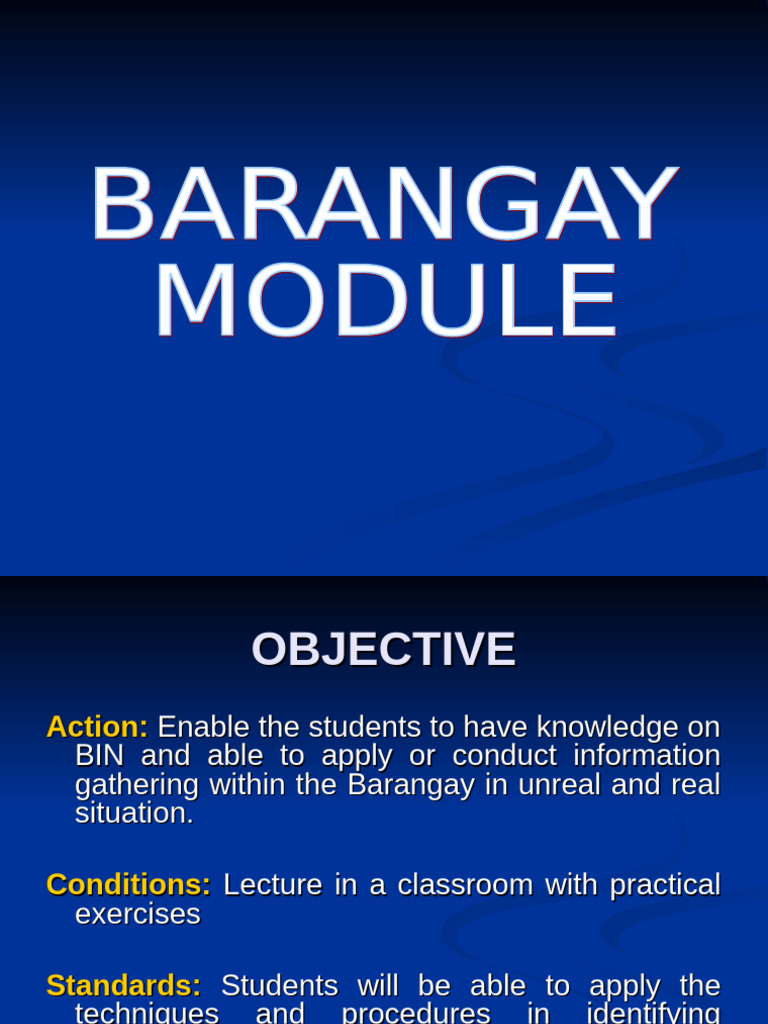 Barangay Module | PDF