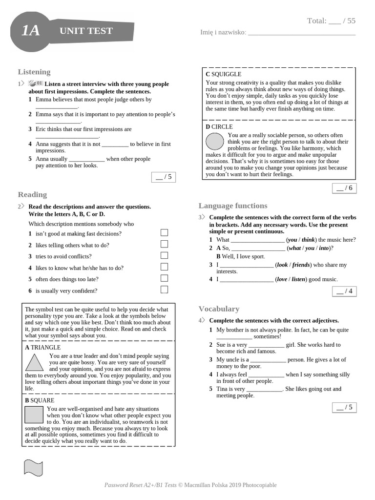 Password Reset A2+ B1 UT 1A | PDF | Linguistics | Grammar