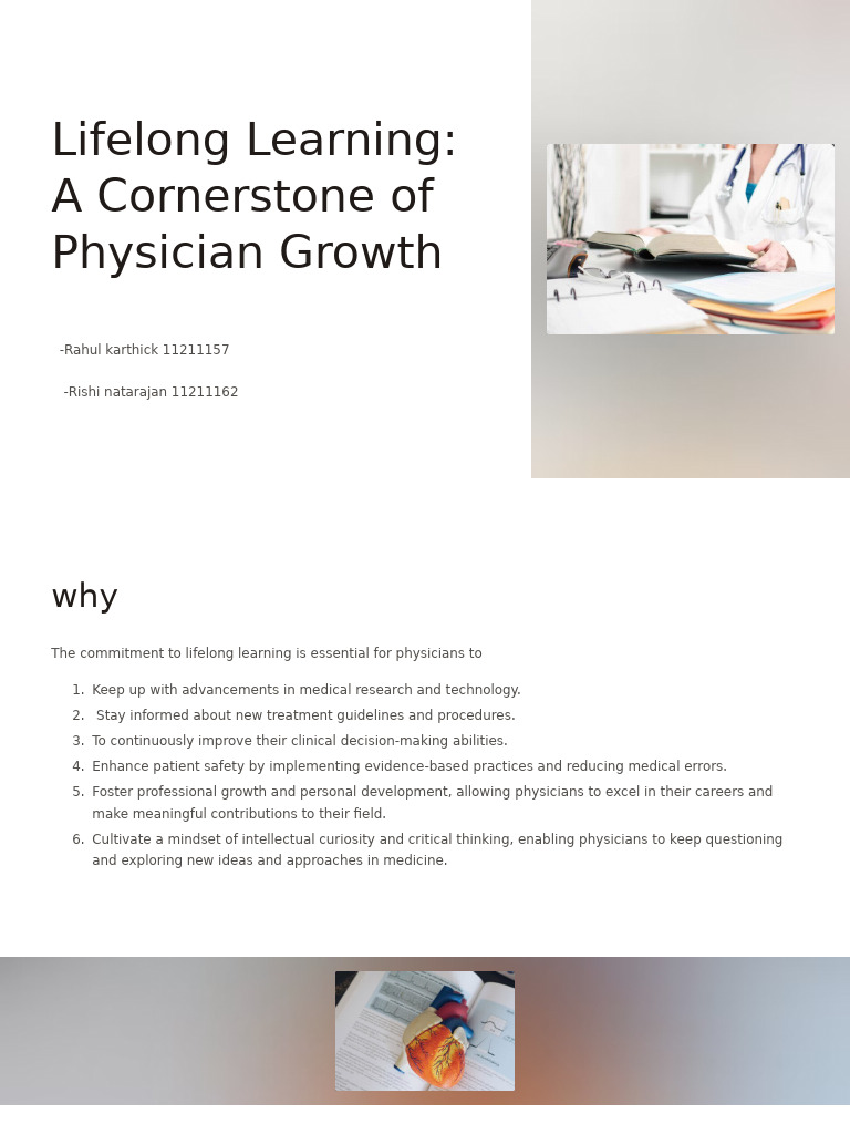 Lifelong Learning: Key to Physician Growth | PDF | Evidence Based ...