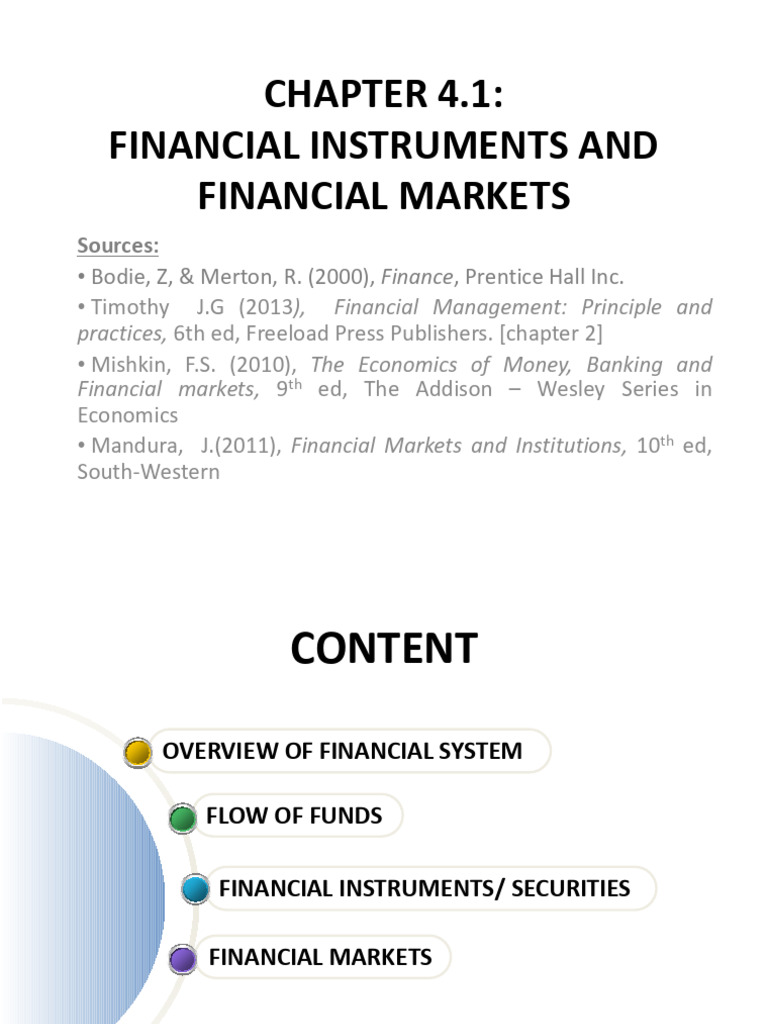 Chapter 4.1 - Financial Instruments and Financial Markets | PDF | Bonds ...