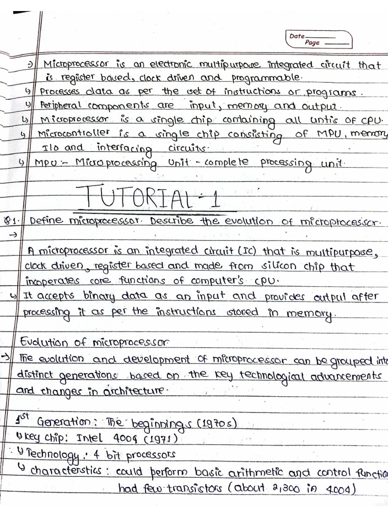 Microprocessor Tut-1 | PDF