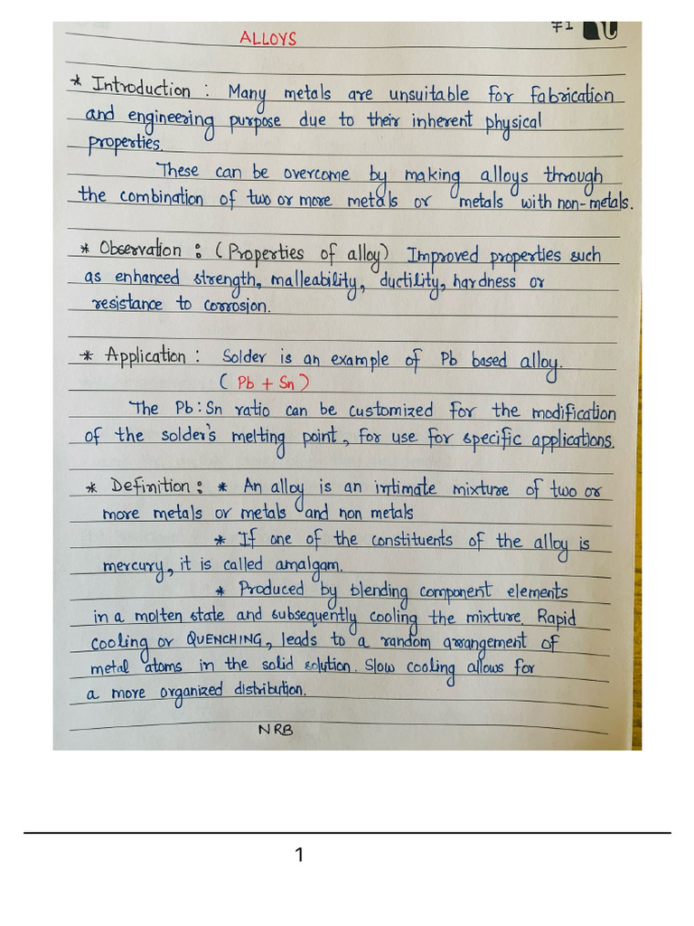 Alloys notes | PDF
