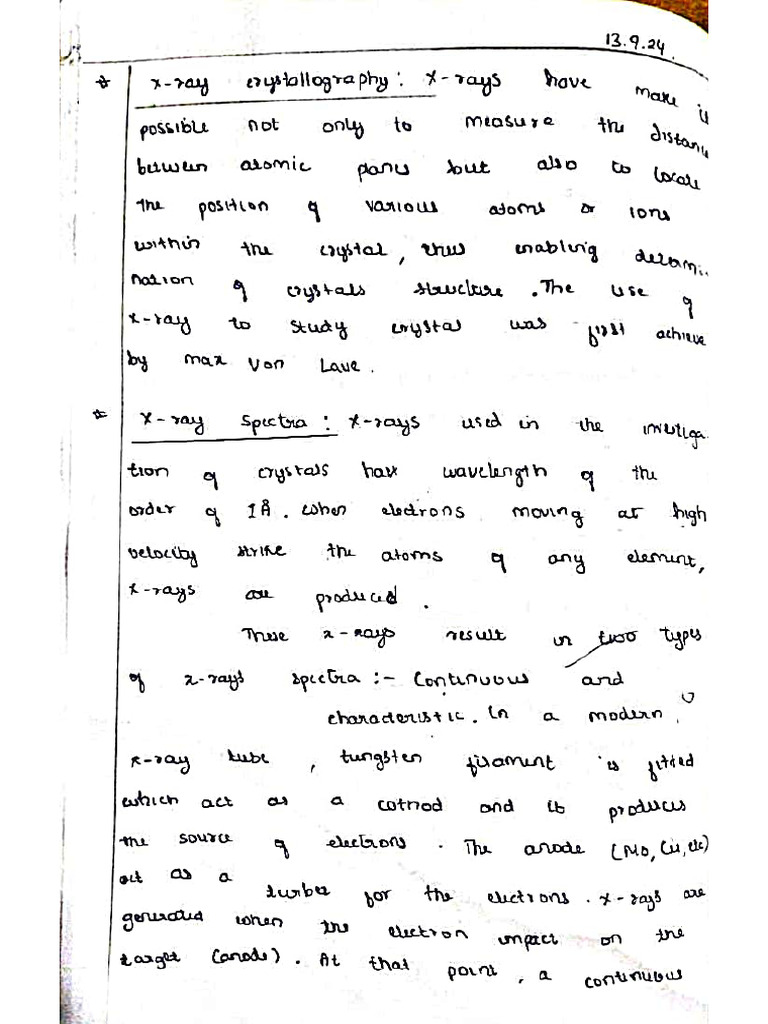 Crystal, Defects, X-Ray Notes | PDF