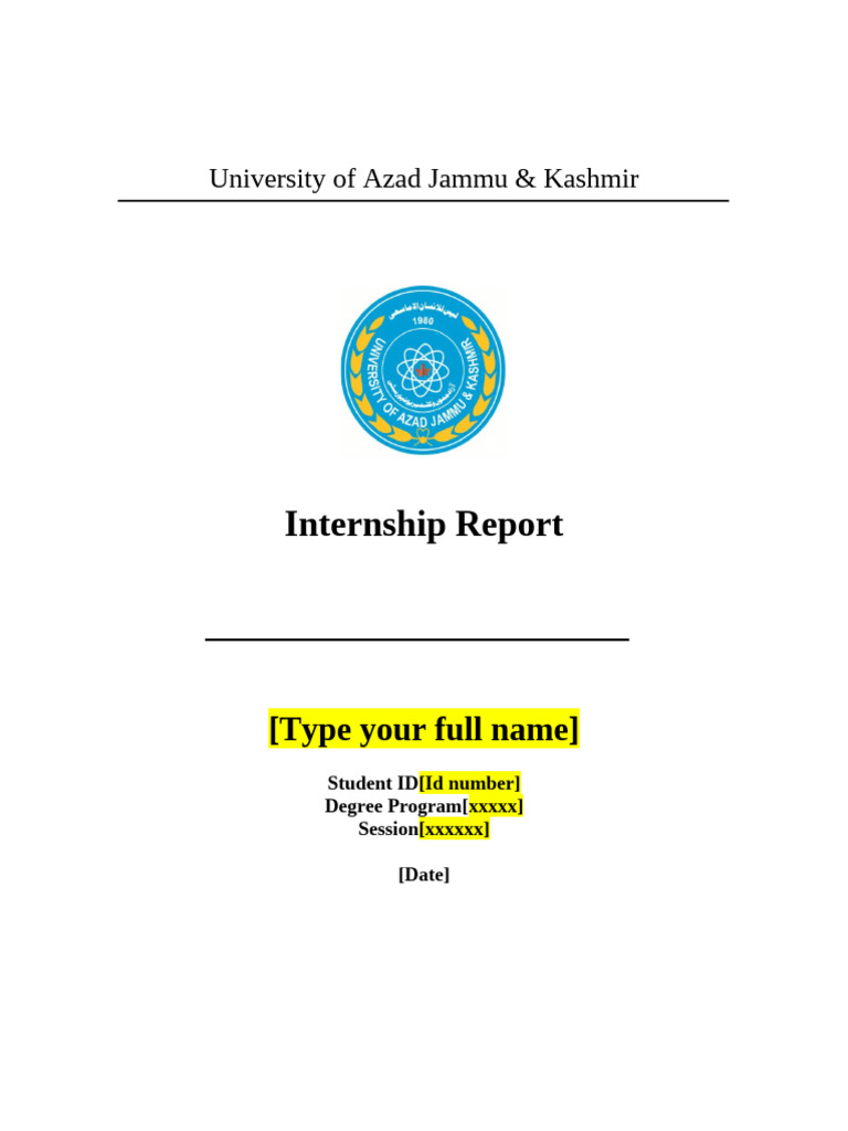 Internship Report Template | PDF | Internship | Job Hunting