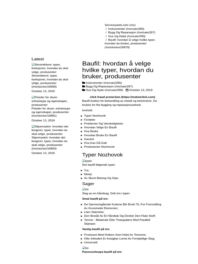 Baufil - Hvordan Å Velge Hvilke Typer, Hvordan Du Bruker, Produsenter | PDF