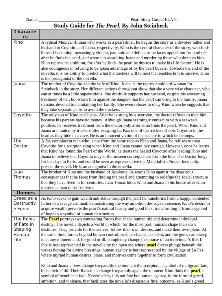 The Pearl Review Guide For Chapters 1 6 Test 27if0t8 | PDF