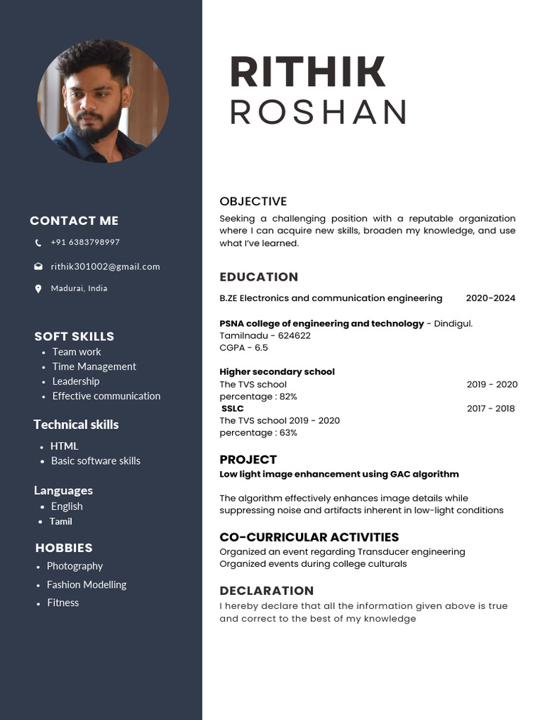 Black White Minimalist CV Resume | PDF