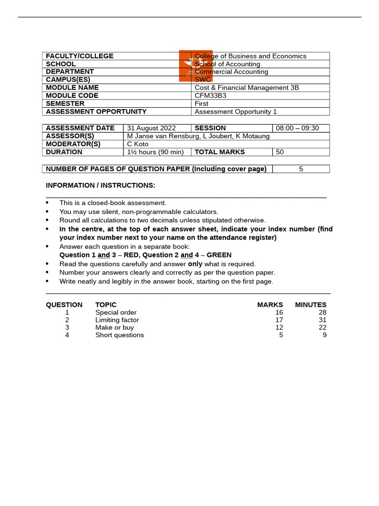 CFM33B3_2022_AO1.docx 2 | PDF | Candle