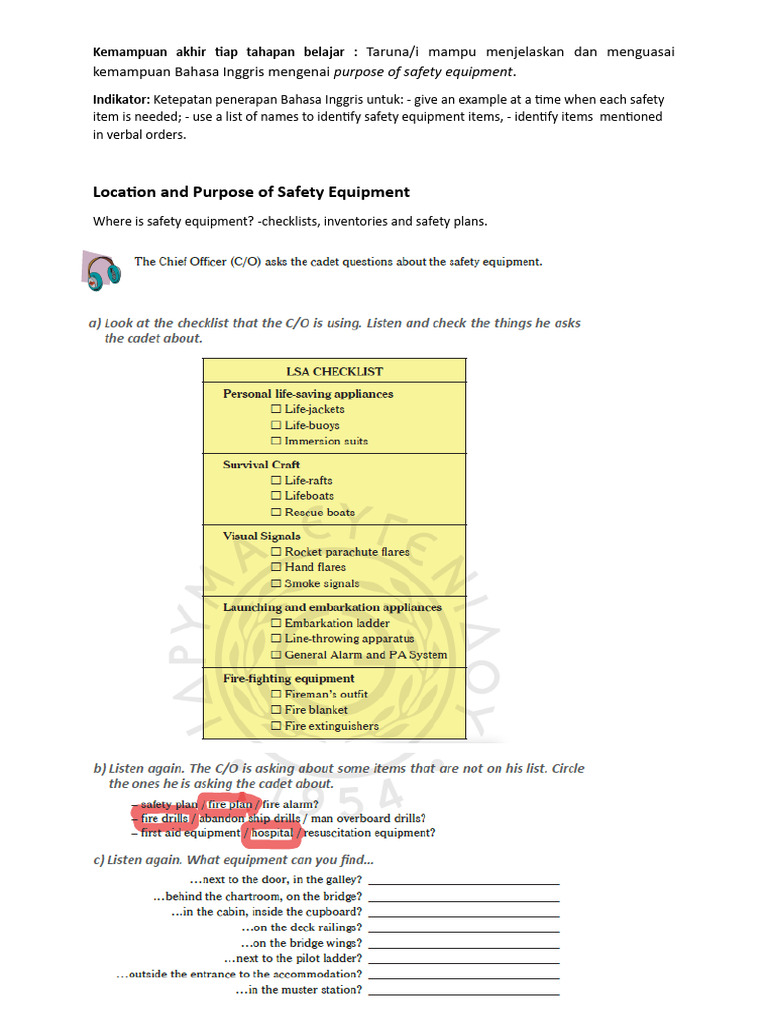 Purpose of Safety Equipment | PDF