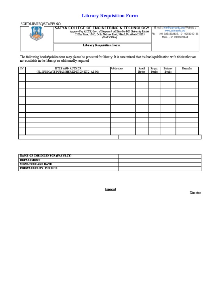 Library Book Request Form | PDF | Technology & Engineering