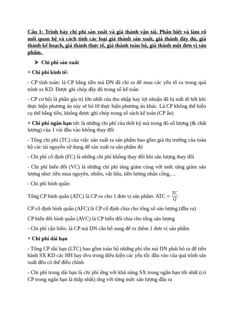 Lý thuyết KTE VTAI | PDF