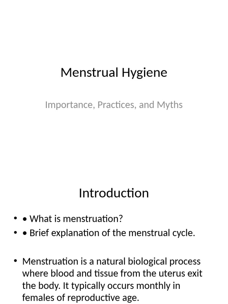 Menstrual Hygiene: Importance & Practices | PDF | Menstruation | Public ...