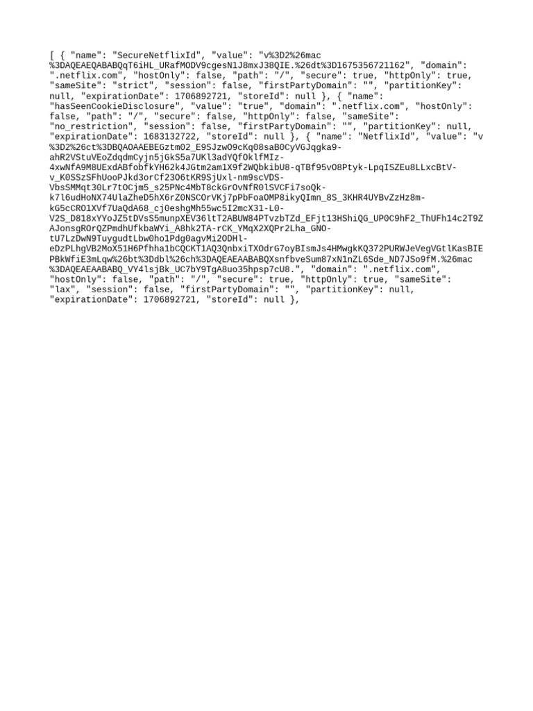 Netflix Cookies | PDF