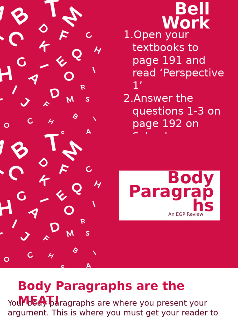 AICE 5 Lens Week - Argumentative Body Paragraph | PDF | Essays | Bible