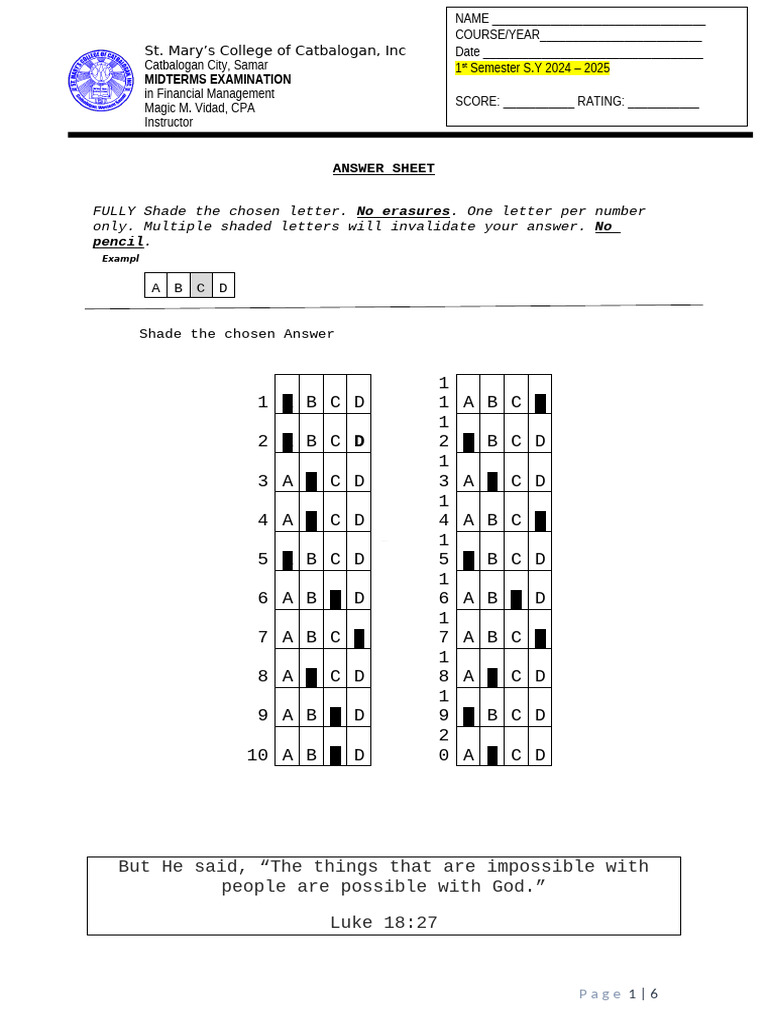 Midterms Finman 2024 Vidad | PDF | Present Value | Interest