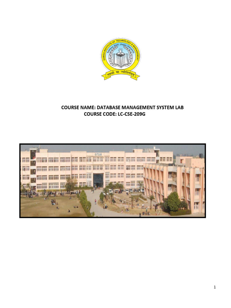 Final Btech DBMS 3RD Sem Lab Manual | PDF | Relational Database | Databases