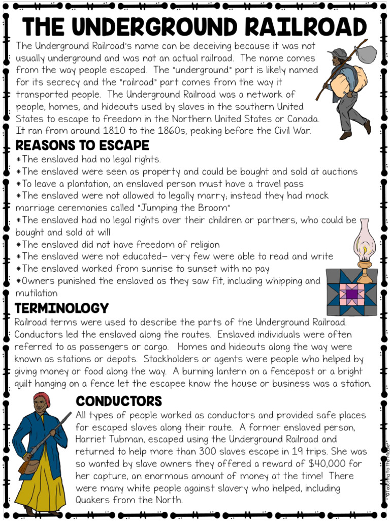 The Underground Railroad: Reasons To Escape | PDF | Underground ...
