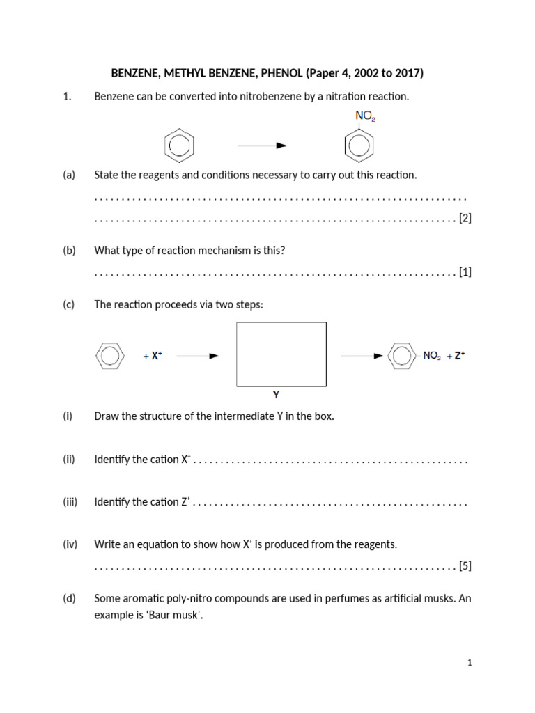 Benzene , METHYL BENZENE AND PHENOL. | PDF | Chemical Reactions | Benzene