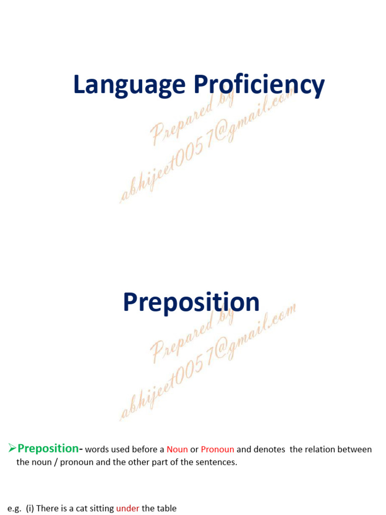 Preposition class 1-2 | PDF | Preposition And Postposition | Pronoun