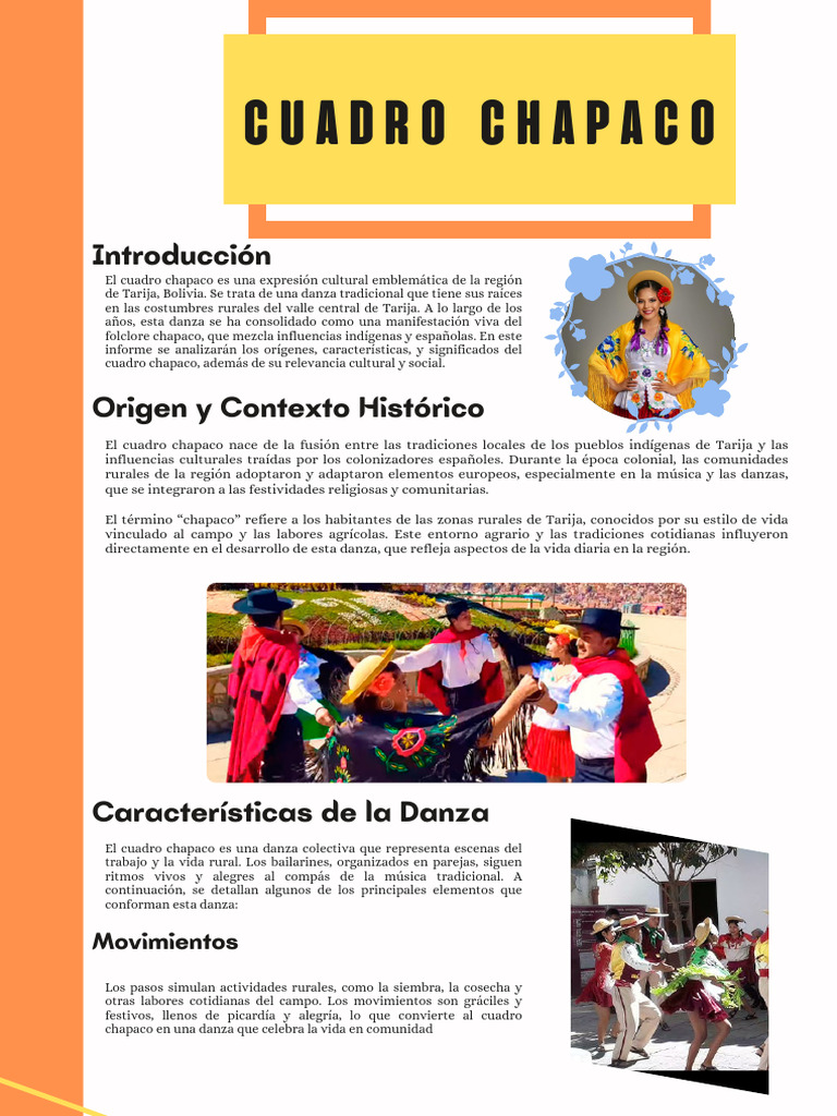 Cuadro Chapaco: Danza y Cultura Tarijeña | PDF | Bailes | Ropa