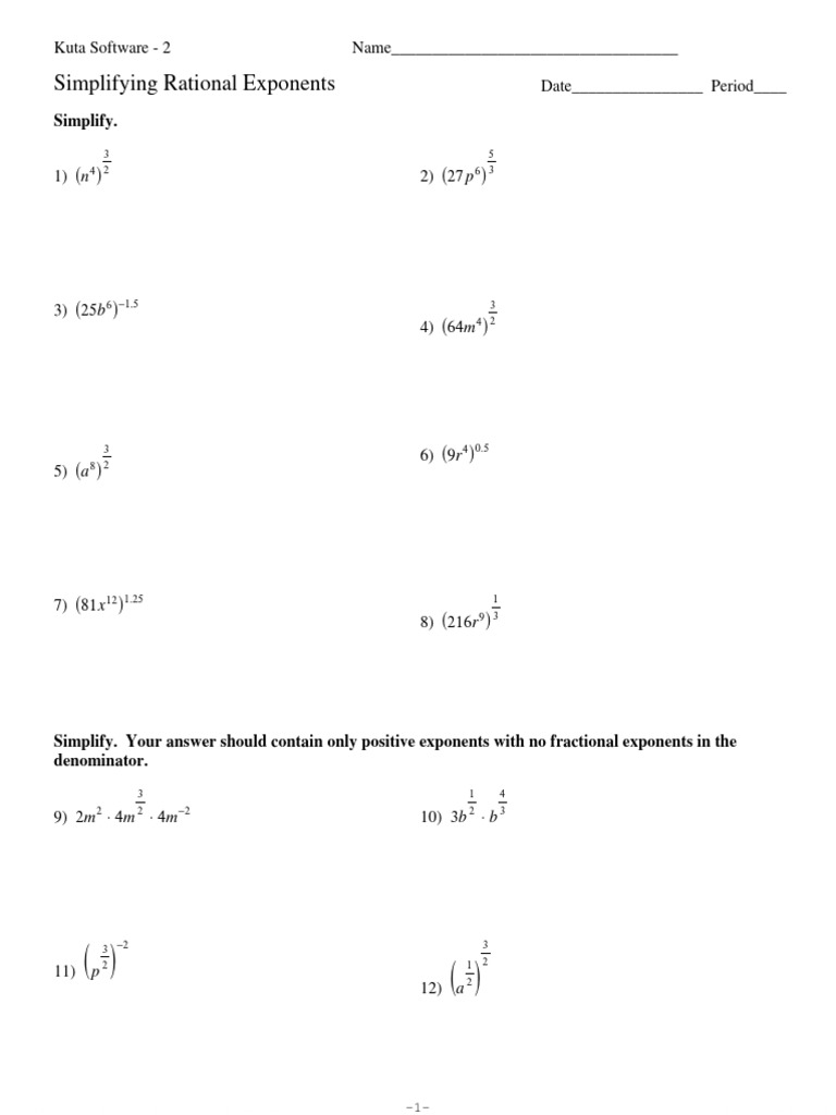Simplifying Rational Exponents | PDF | Abstract Algebra | Mathematical Concepts