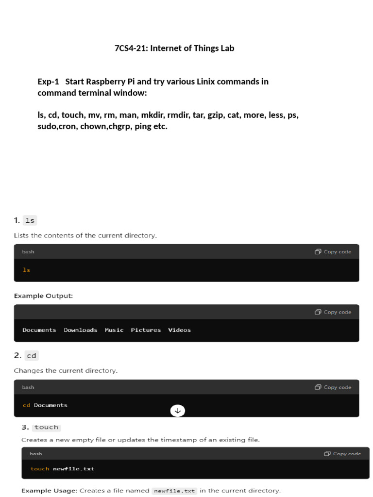IoT Lab Experiment 1-5 | PDF