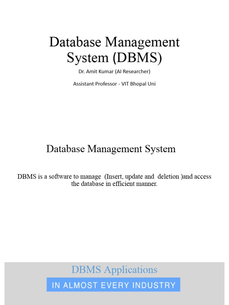 Module-1 DBMS Student Vesion (1) | PDF | Databases | Relational Database